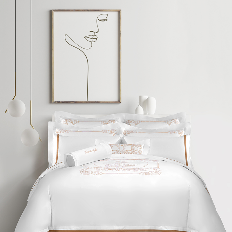 Galaxy European Design Soft Touch White Bed Sheet Linen